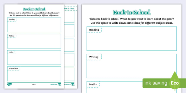 New School Year Expectations Writing Task | Lower Primary