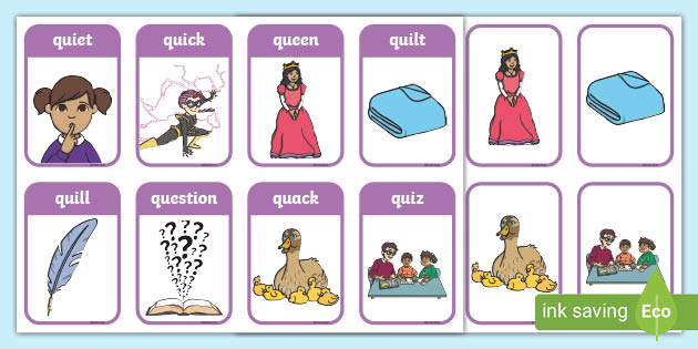 Initial 'q' Sound Playing Cards (Teacher-Made)