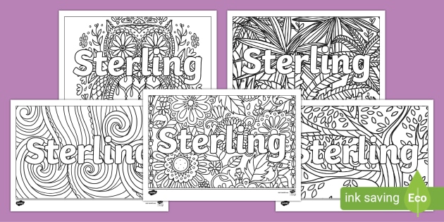 FREE! - Sterling Mindfulness Name Colouring Activity