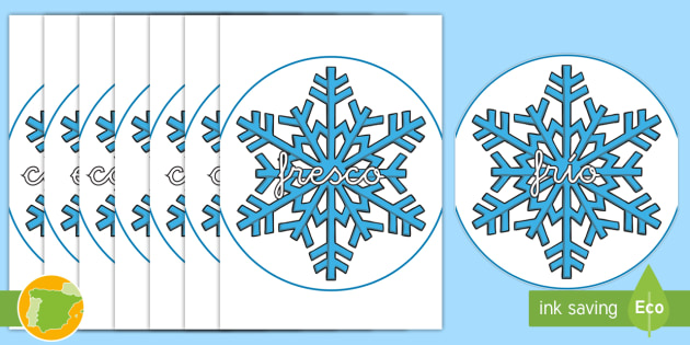 Palabras temáticas en imagen: Invierno - Copos de nieve