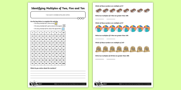 Identifying Multiples Of 2 5 And 10 Worksheet Worksheet