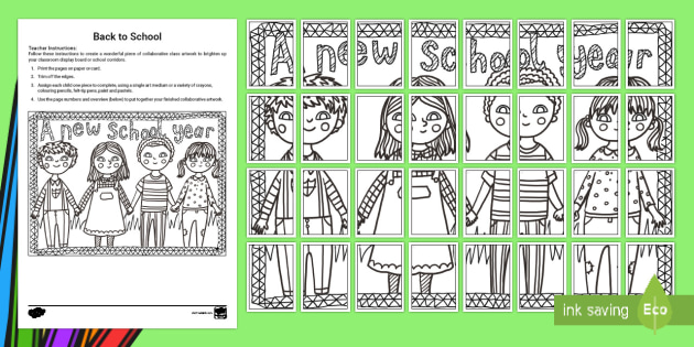 Back to School Mindfulness Collaborative Colouring Activity Pack