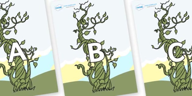 FREE! - A-Z Alphabet on Beanstalks - A-Z, A4, display, Alphabet frieze