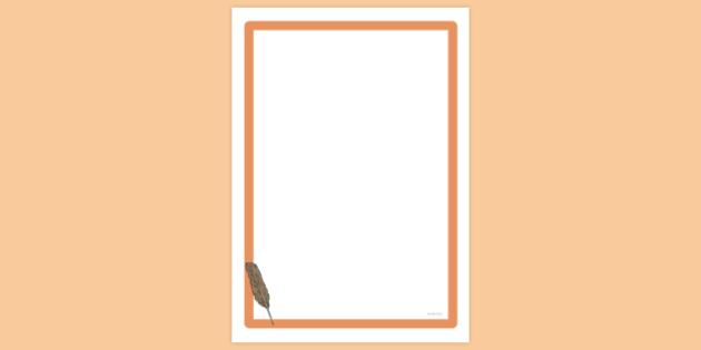 FREE! - Simple Blank Bird Feather Page Border | Page Border | Twinkl