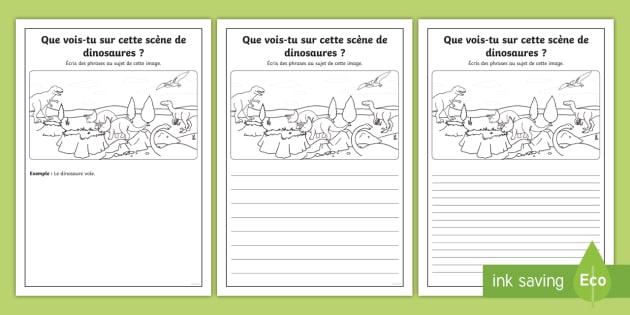 Supports imagés pour la production d'écrits : Les dinosaures