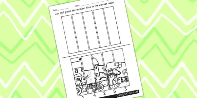 Farm Number Sequencing Puzzle (teacher made)