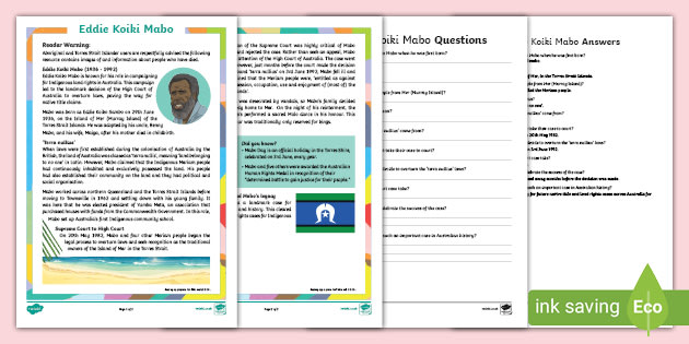 Influential Aboriginal and Torres Strait Islander People -- Eddie Mabo