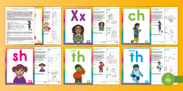 Phonics Canada: Group 6 y, x, ch, sh, soft th, hard th Pack