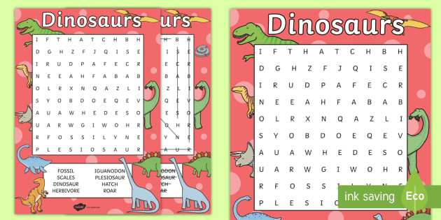 Dinosaur Wordsearch - Primary Resources - Twinkl