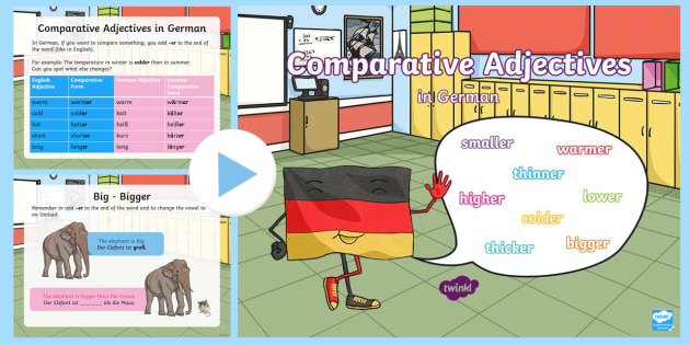 Comparative Adjectives German PowerPoint - Resources