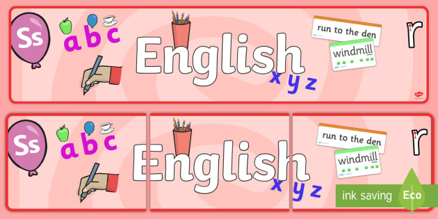 'English' Display Banner - Classroom Area Signs, English sign