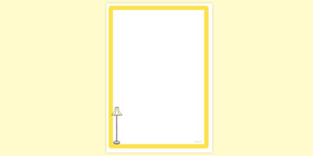 FREE! - Simple Blank Floor Lamp Page Border | Page Borders | Twinkl