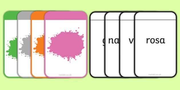 Spanish Colour Matching Flashcards