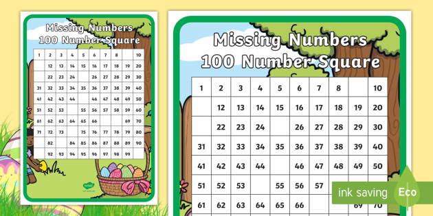 Easter Themed Missing Numbers Number Square (teacher made) Easter Themed Missing Numbers Number Square (teacher made)