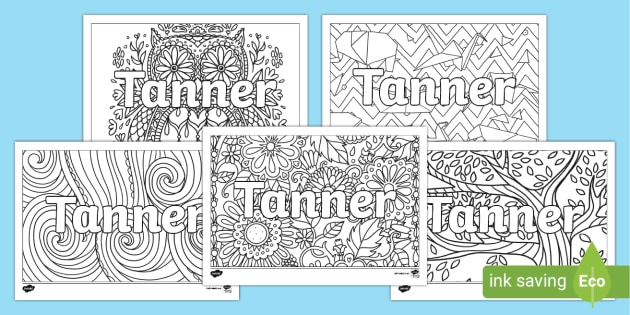 FREE! - Tanner Mindfulness Name Colouring Activity