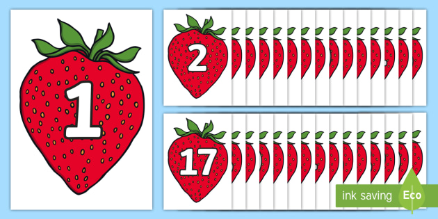 FREE! - Numbers 0-31 on Strawberries (teacher made)