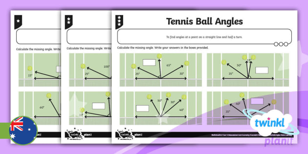 Year 5 Measurement and Geometry: Geometric Reasoning: Tennis Ball Angles Home