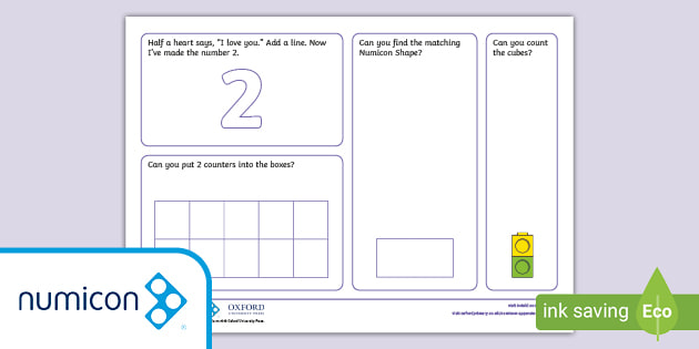 All About Number 2 Activity Mat with Numicon Shapes