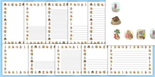 Beatrix Potter - The Tale of Benjamin Bunny Page Borders