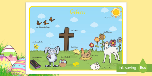 Osterszene Wortschatzsammlung: Querformat