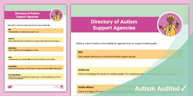 Directory of Autism Support Agencies (teacher made)