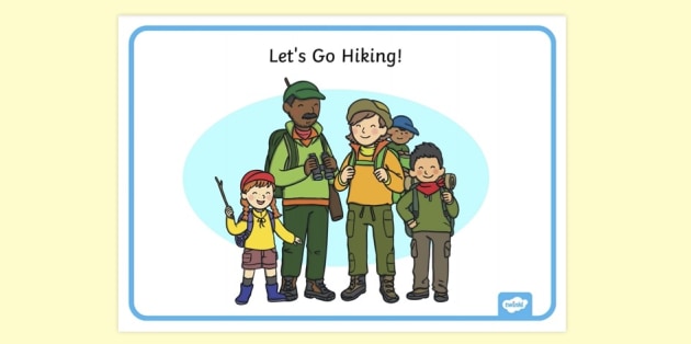 FREE! - Cartoon Hiking Pictures Poster Display | Primary Resources