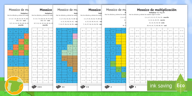 Mosaicos De Multiplicacion Imprimibles Recursos > Tag > Ejercicios De