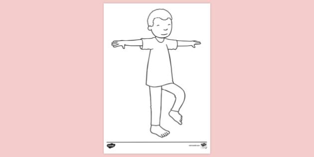 Balance on Floor Colouring | Colouring Sheets