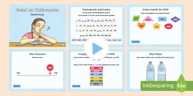 Getal en Plekwaarde Opwarming PowerPoint (teacher made)