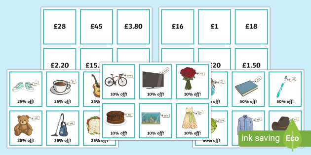 Calculating Discounts Matching Cards - (teacher made)