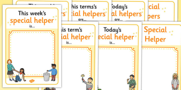 FREE! - 👉 Classroom Monitor Display Signs (Special Helper)