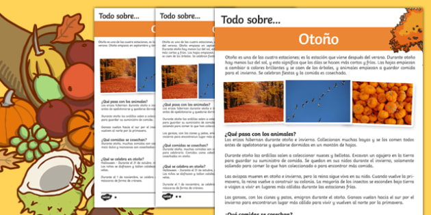 Autumn Differentiated Fact File Spanish-Spanish