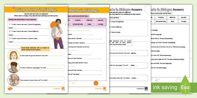 Adverbs in Dialogue Worksheet | Primary Resources