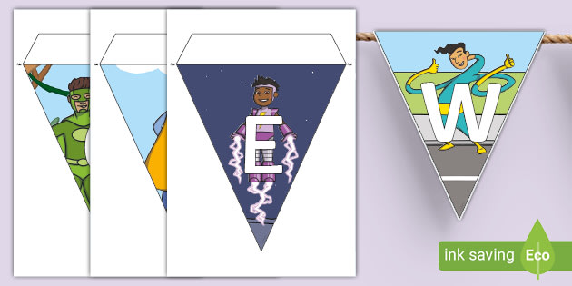 👉 Welcome to Our Class Bunting Superhero Themed