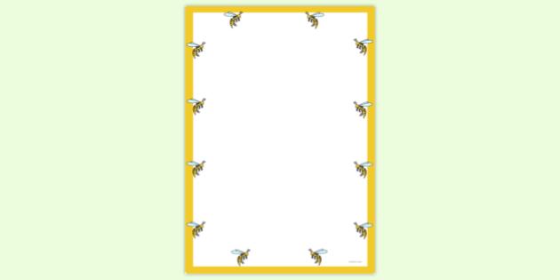 FREE! - Wasp Page Border | Simple Blank Page Border | Twinkl