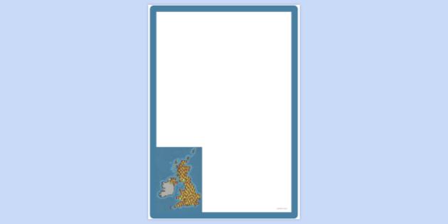 FREE! - Simple United Kingdom Population Map Page Border - Twinkl