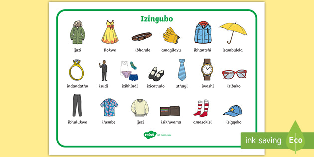 Clothes Word Mat isiZulu - Amagama Izingubo (teacher made)