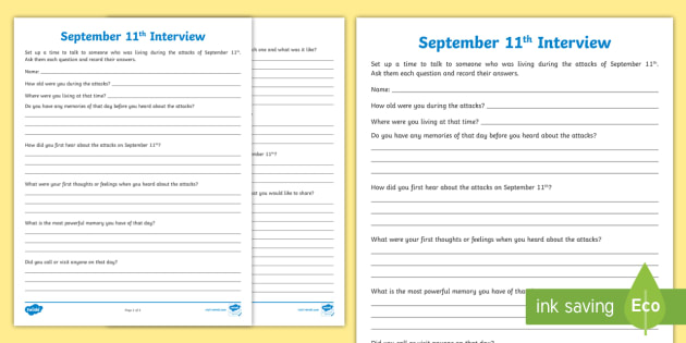 Remembering September 11th Interview Activity
