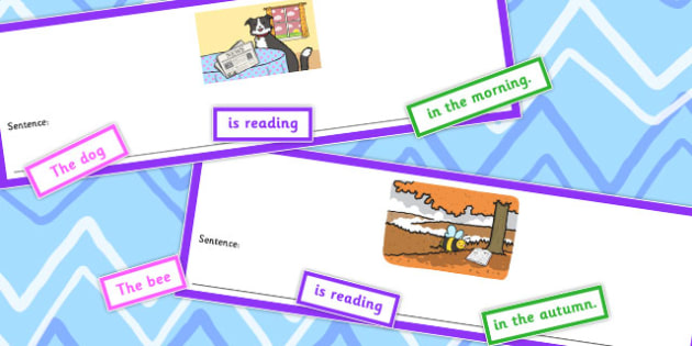 Who What Doing When Unusual Cut Up Sentences (teacher made)