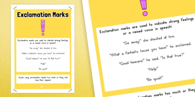 Exclamation Marks Punctuation Poster (teacher made)