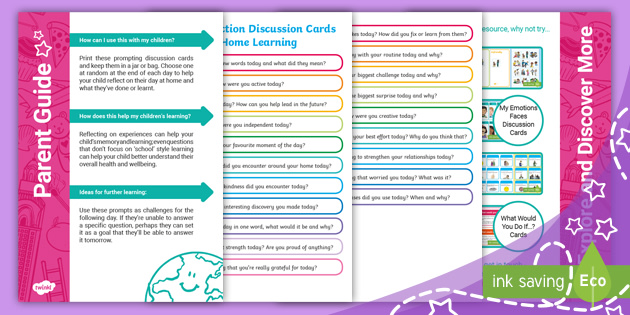Daily Reflection Discussion Cards for Home Learning