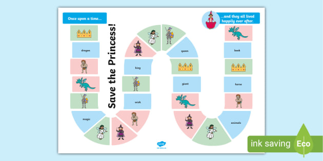 Save the Princess 200 High Frequency Words Board Game