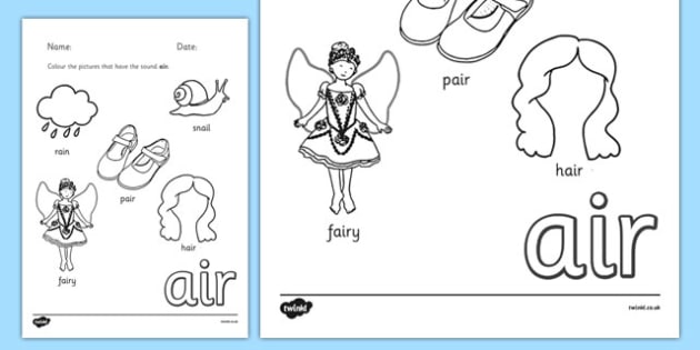 Phase 3 Trigraph Colouring Sheets air (teacher made)