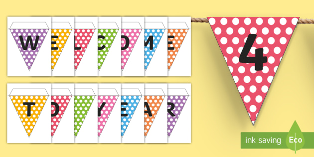 👉 Welcome to Year 4 Display Bunting (teacher made)