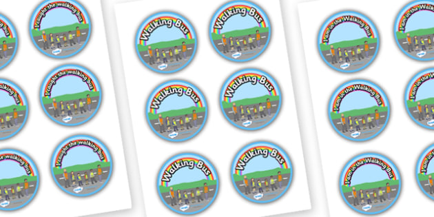 FREE! - Road Safety Walking Bus Badges (creat de profesori)