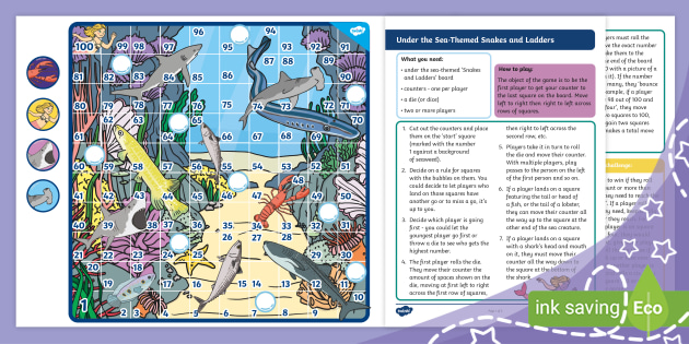 * NEW * Under the Sea Themed Snakes and Ladders Game