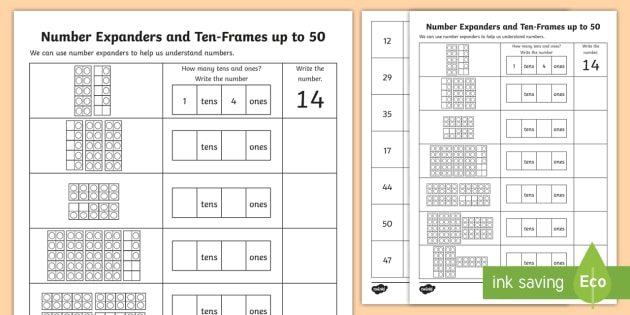 Number Expanders and Ten-Frames Worksheets (teacher made)