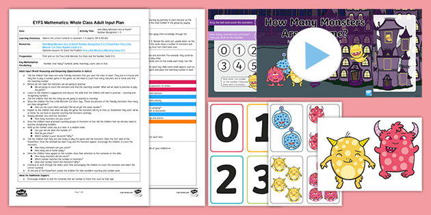 👉 EYFS Maths: How Many Monsters Are at Home? Number Recognition 1-5 Whole