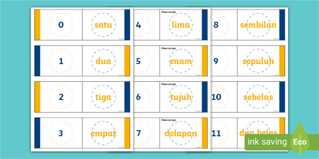 Numbers Loop Cards Indonesian