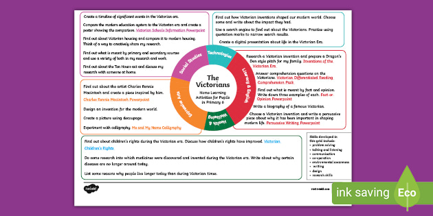 The Victorians P6 Mini Home Learning Topic (teacher made)